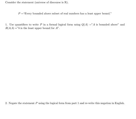 solved consider the statement universe of discourse is r