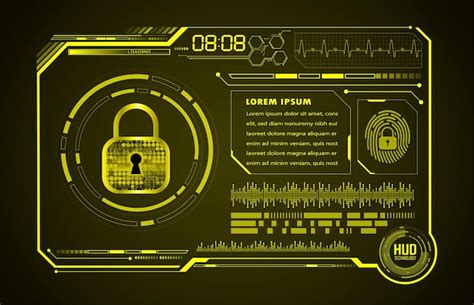 Hud 자물쇠 디지털 사이버 보안 프리미엄 사진