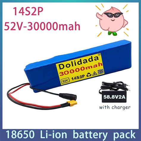 전기 자전거 스쿠터 밸런스 카용 정품 리튬 이온 배터리 팩, BMS 58.8V 2A 충전기 포함, 800W, 52V ...