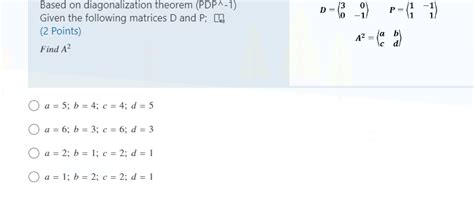 solved d 13 2 p 1 1 based on diagonalization theorem
