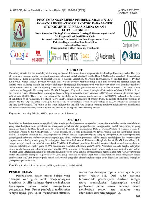 Pdf Pengembangan Media Pembelajaran Mit App Inventor Berplatform Android Pada Materi