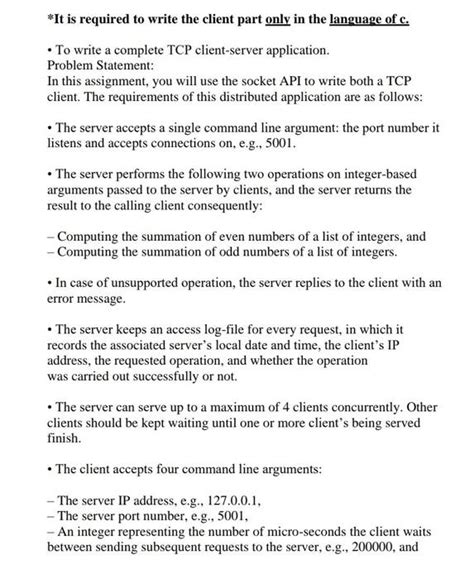 Solved I Just Want To Write A Client Code In C Language