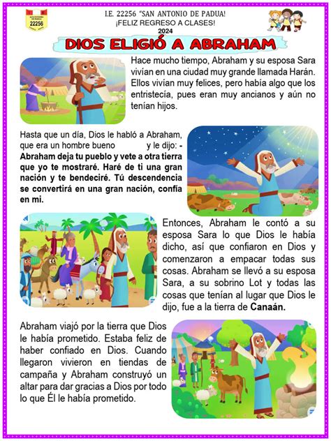 Ficha Dios Llama A Abraham 2° Pdf Abrahán Sarah