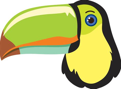 Cute Toucan Head In Flat Style 10518570 Vector Art At Vecteezy