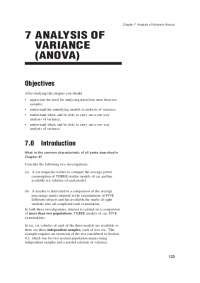 ANALYSIS OF VARIANCE ANOVA Lecture Notes Compilers Docsity