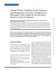 IDSA Strep Guidelines Pdf IDSA GUIDELINES Stanford T Shulman 1 Alan L Bisno 2 Herbert W