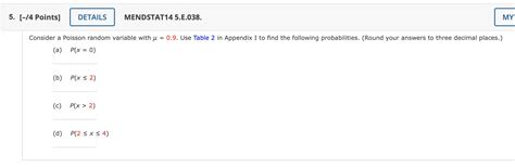 solved consider a poisson random variable with μ 0 9 use