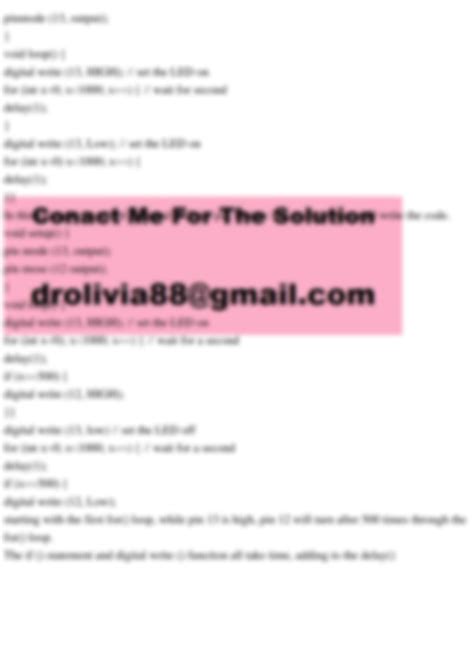 Solution Arduino Question I Need An Arduino Code That Does The