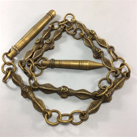 Vintage Chinese Ninesection Whip With Ancient Pattern Antique