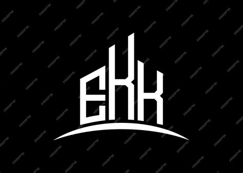 Carta Ekk Monograma Vectorial Del Edificio Plantilla De Diseño Del