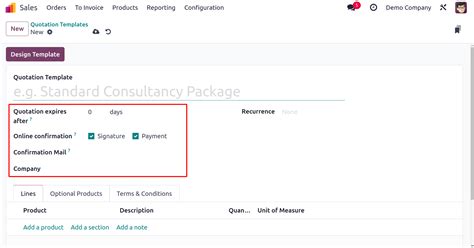 Quotation Template In Odoo 17 Sales Odoo V17 Enterprise Edition Book
