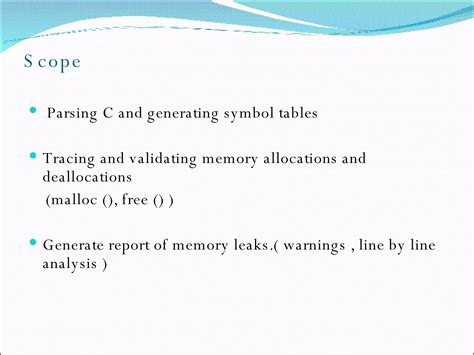 Static Memory Leak Detector Ppt