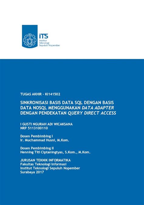 Pdf Sinkronisasi Basis Data Sql Dengan Basis Data Nosql Menggunakan