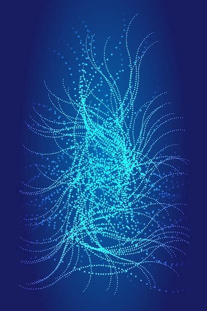 Premium Vector 3d Abstract Particle Line Graphics Technology Vector