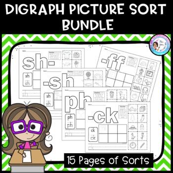 Digraph Picture Sort Bundle 15 Different Letter Sound Sorts TPT