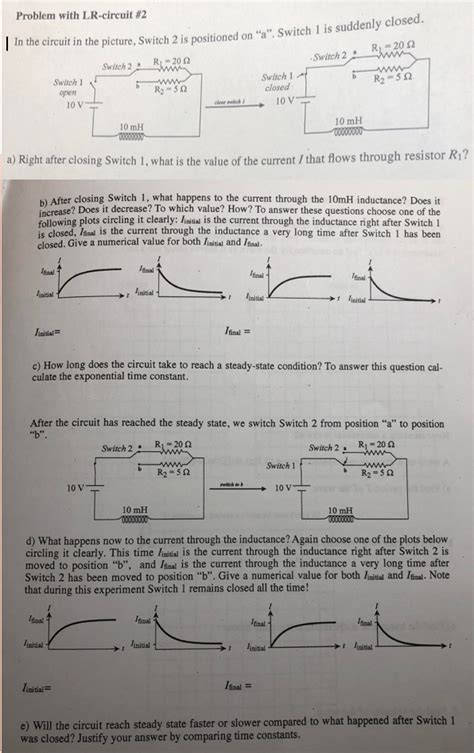 Solved Problem With LR Circuit L In The Circuit In The Chegg