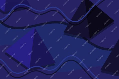 물결선이 있는 파란색 삼각형의 추상적 배경 프리미엄 벡터