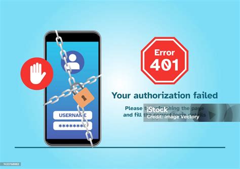 Website Error 401 Authorization Required Stock Illustration Download