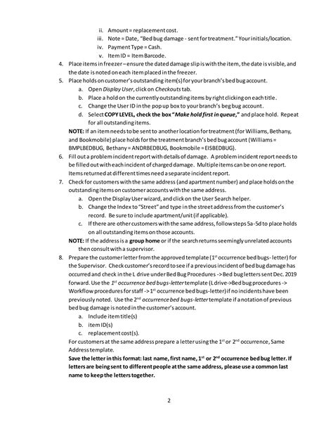 Ncompass Live Bed Bug Workflows At Lincoln City Libraries Pdf