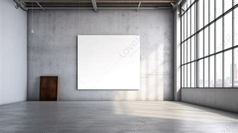 금속 시트 벽 모형이 있는 실내 공간 내부의 빈 포스터 3d 렌더링 내부 배경 판금 배경 빈 벽 배경 이미지 Hd 내부