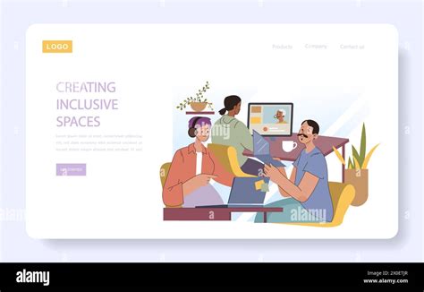 Creating Inclusive Spaces Concept A Collaborative Setting Where Diverse Individuals Engage In