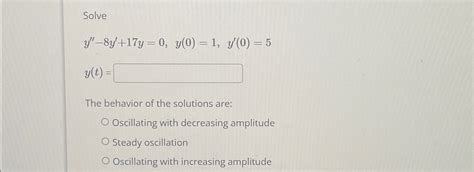 Solved Solvey 8y17y0y01y05ytthe Behavior Of