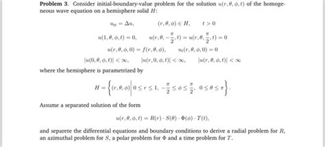 Solved Problem 3 ﻿consider Initial Boundary Value Problem