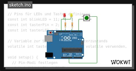 Blink Mit Delay Button Interrupt Wokwi Esp32 Stm32 Arduino Simulator