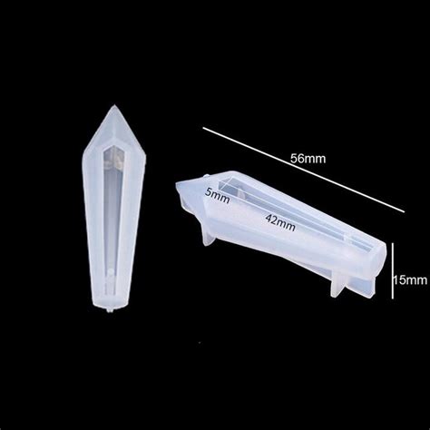 Форма для епоксидної смоли Finding молд кулон кристал білий силіконовий 56 мм X 15 мм — ціна 85