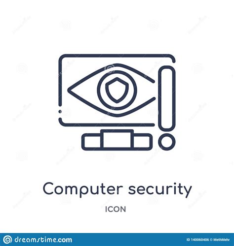 linear computer security icon from internet security and networking