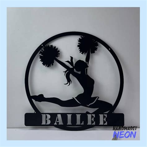 Handmadetneonsign Cheerleading Metal Sign Cheerleader Metal Light