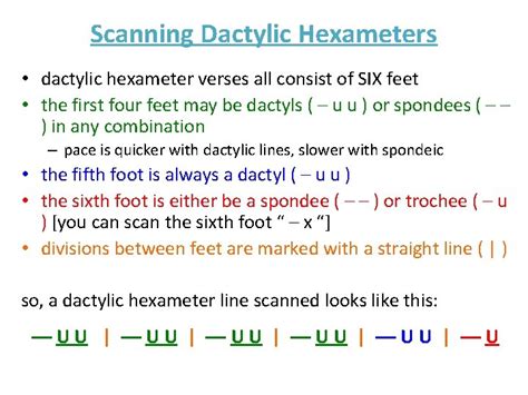 Introduction To Meter Scansion Meter Dactylic Hexameter All