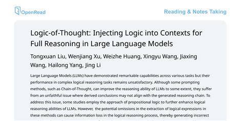 Logic Of Thought Injecting Logic Into Contexts For Full Reasoning In Large Language Models