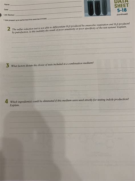 Solved DAT SHEET 5 18 Name Date Lab Section Continued Twas Chegg Com