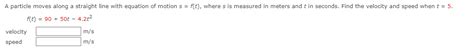 Solved A Particle Moves Along A Straight Line With Equation Chegg