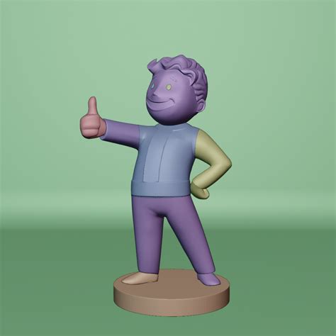 Archivo Stl Estatua Fallout Vault Boy 👦・modelo Para Descargar E