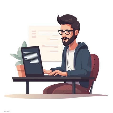 premium vector illustration programmer computer vector technology concept web digital design