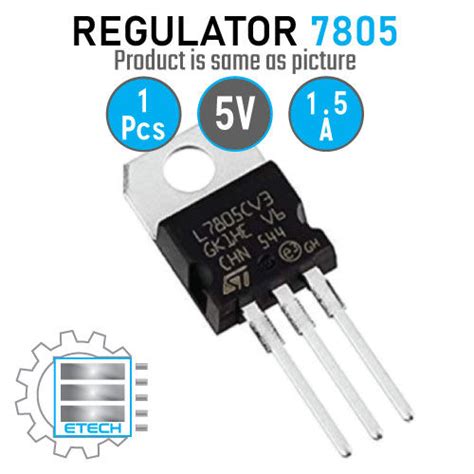 Lm7805 L7805cv L7805 7805 5v 1 5a Voltage Regulator Ic 3 Pin To 220 Package Fixed 5v Positive