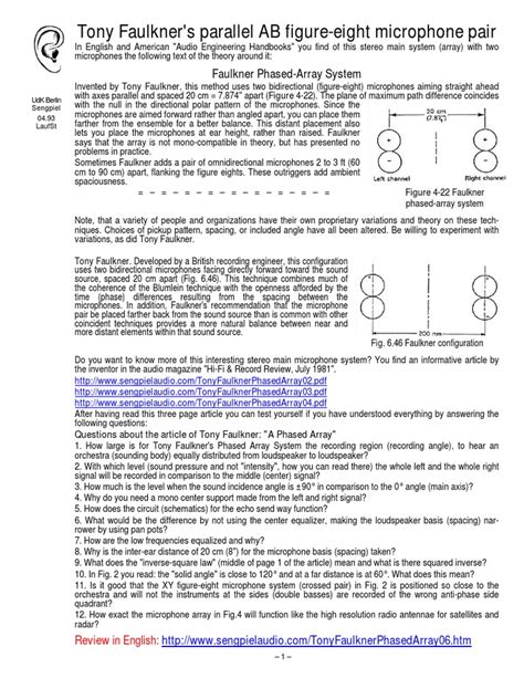 Tony Faulkner Phased Array 01 Engl Pdf Microphone Loudspeaker