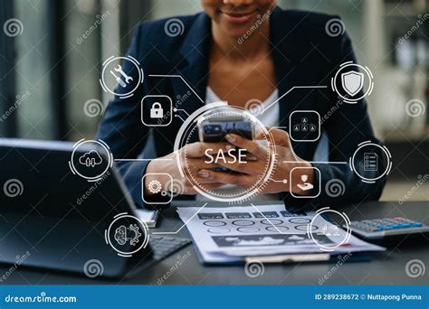 Sase Secure Access Service Edge Written On Green Key Royalty Free Stock