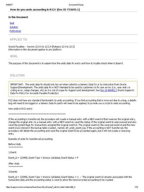 How Do You Undo Accounting In R12 Doc Id 7536951 Pdf Software
