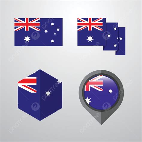 Australia Flag Vector Hd Png Images Australia Flag Design Set Vector