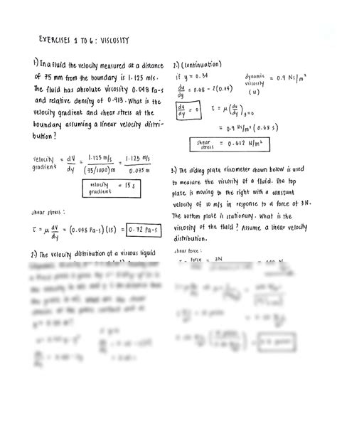Solution Engineering Viscosity Example Problems With Solutions