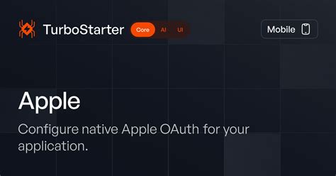 Apple Oauth Authentication Mobile Turbostarter