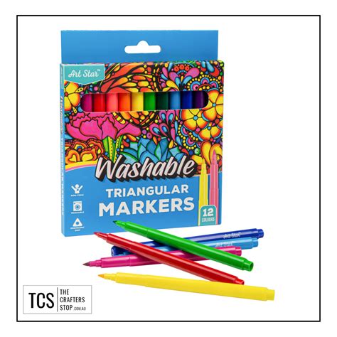 Washable Triangular Markers 12 Pack The Crafters Stop