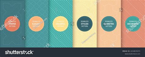 Collection Vector Seamless Geometric Patterns Striped Stock Vector Royalty Free 2214674373