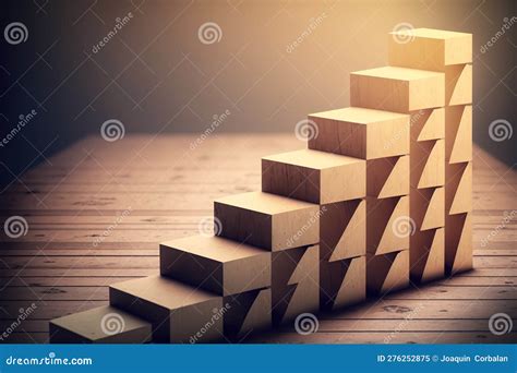Building Success Step By Step Wooden Blocks Ladder Depicting Positive