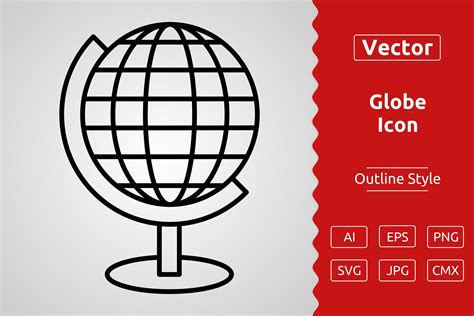 Vector Globe Outline Icon Design Graphic By Muhammad Atiq · Creative Fabrica
