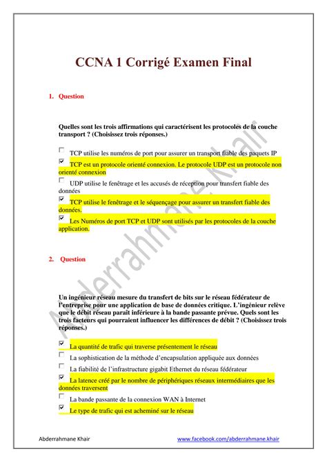SOLUTION: Ccna 1 corrige examen final - Studypool