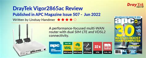 DrayTek Vigor Lac Review Published In APC Magazine Issue Jun DrayTek Australia